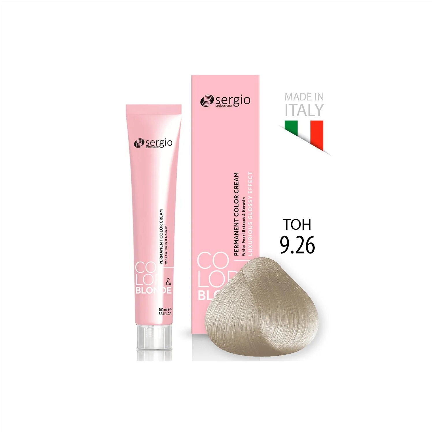 Перманентный краситель для волос 9.26 светлый блондин бутон вишни, 100мл, sergio professional