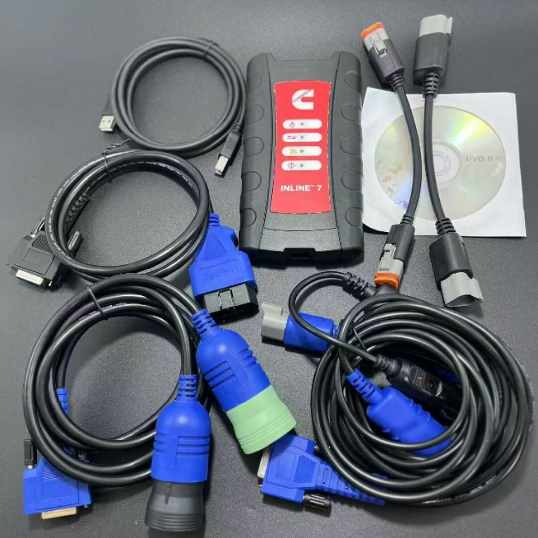 Высококачественный встроенный 7-канальный прибор для диагностики двигателя Cummins с программным обеспечением V7.6 V8.7