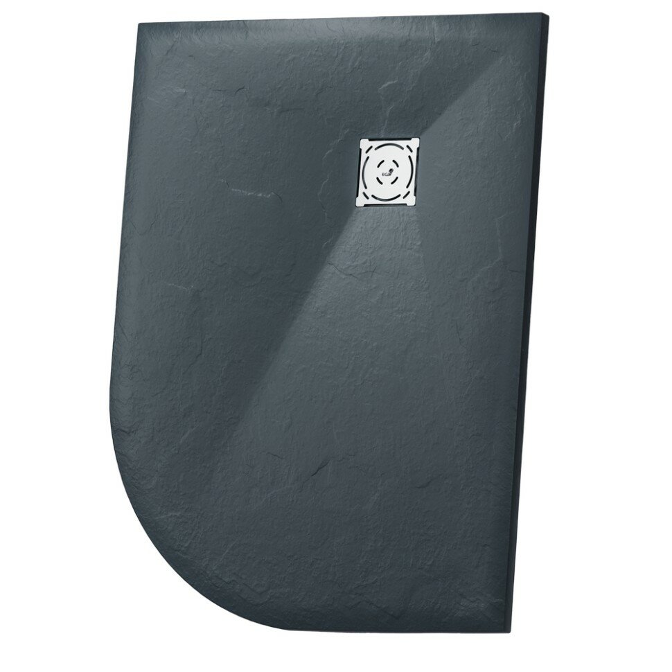Душевой поддон RGW Stone Tray ST/AL-G, искусственный камень, графит, асимметричный, 90x120 см