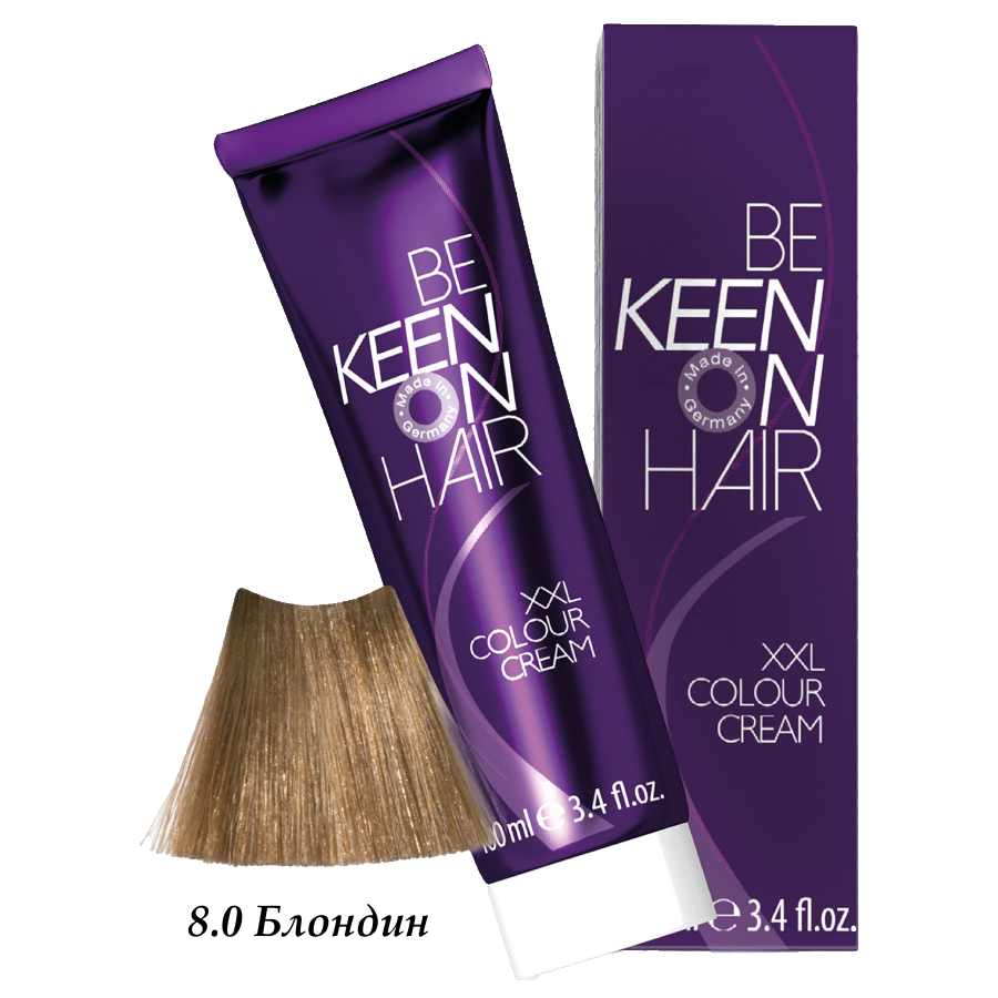 KEEN Крем-краска для волос 8.0 Блондин/Blond Профессиональная краска KEEN COLOUR CREAM, 100мл