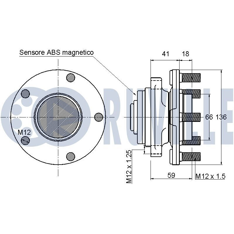 Втулка, балка моста, RUVILLE 985415 (1 шт.)