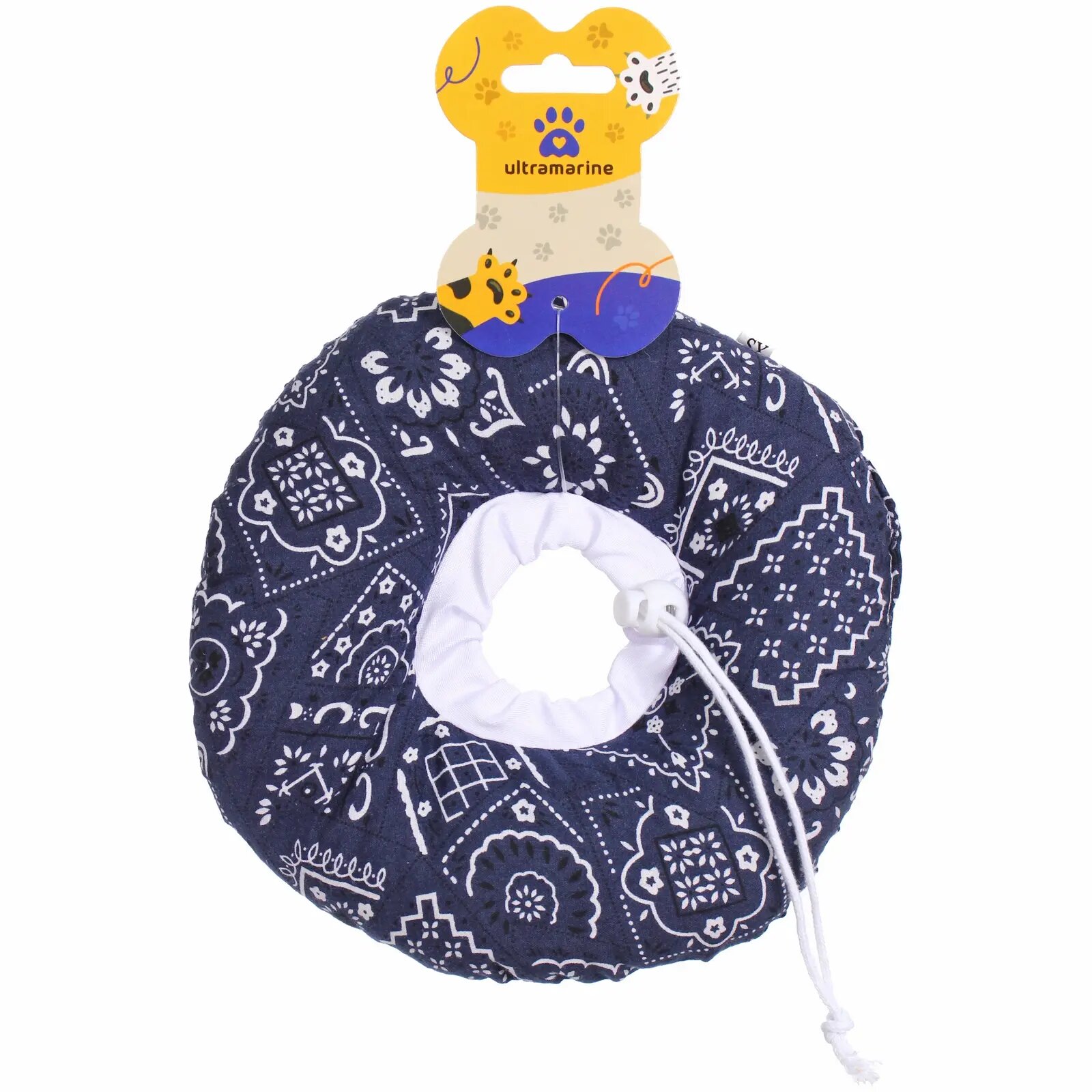 Воротник ветеринарный на кулиске «любимый БРО», р XS, 10-17см, темно-синий