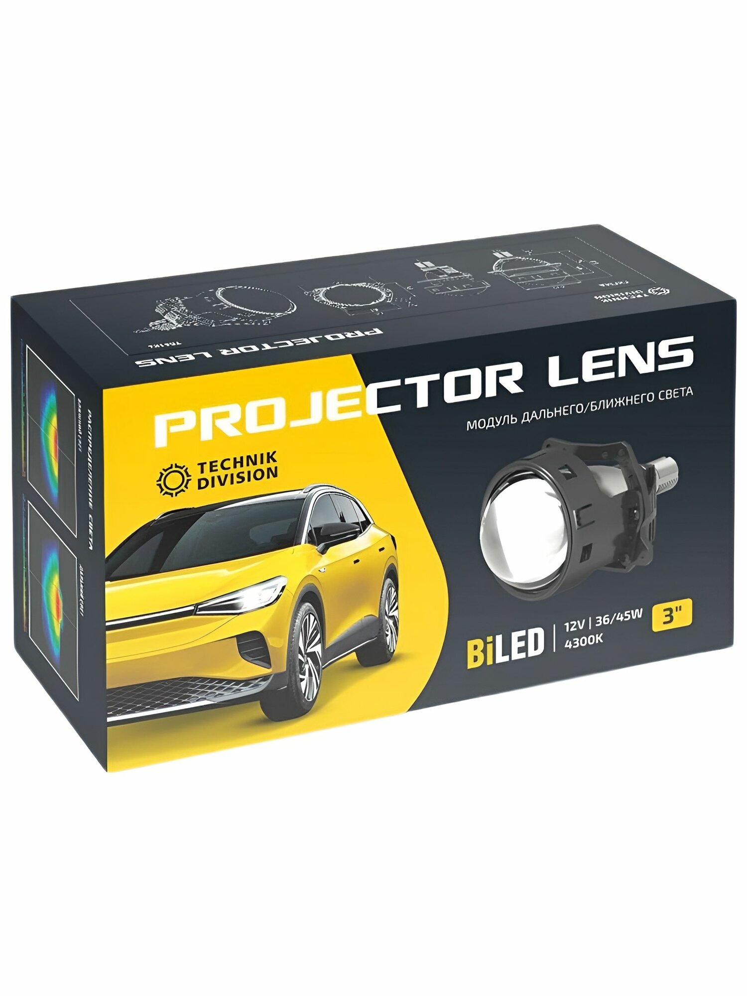 Светодиодные Bi-LED модули / линзы 12V MTF Light TECHNIK DIVISION 3" 4300K, 2шт.