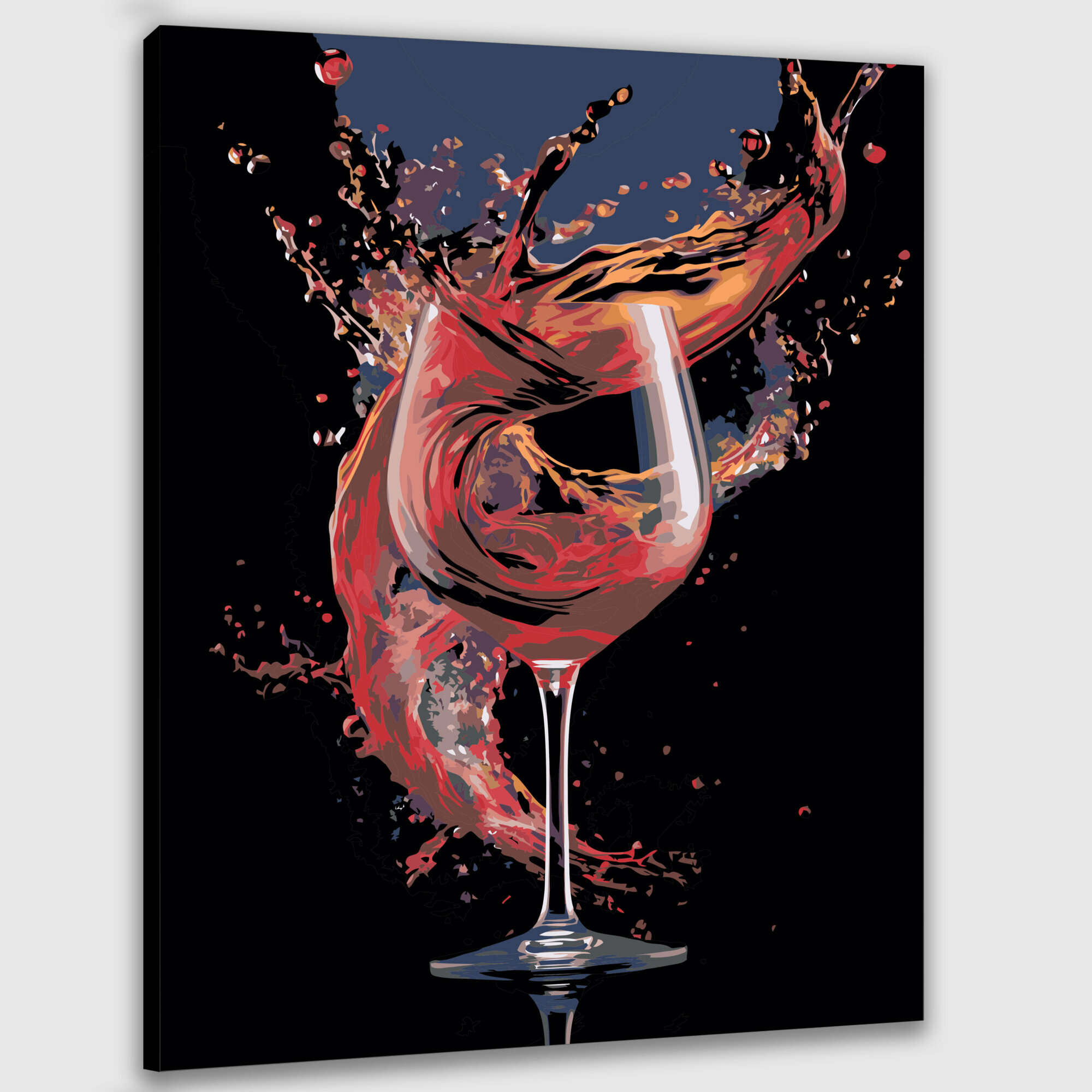 Картина по номерам 40x50 см, фотография, дегустация вина, вращательное движение, ароматы, вино, взбалтывание, воздух