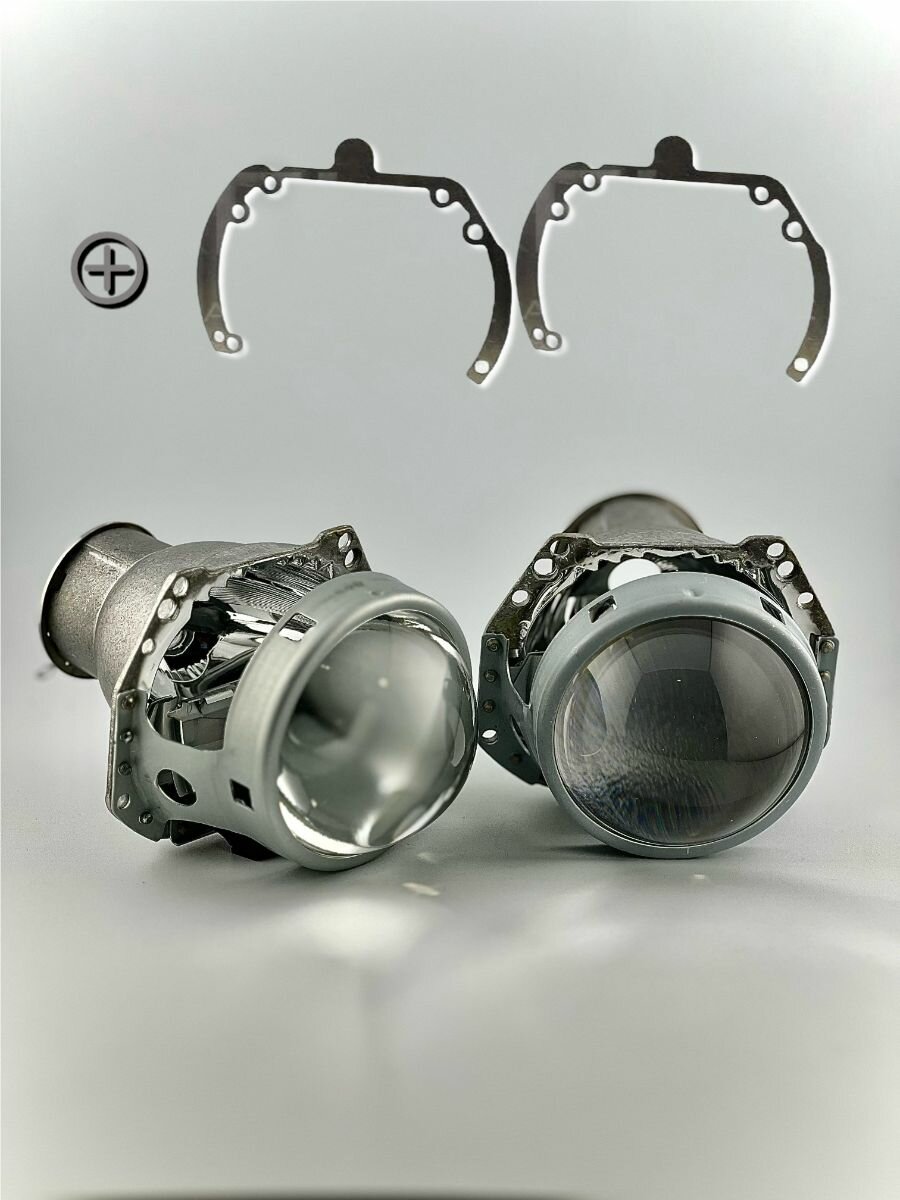 Би-галоген (лед/ксенон) линзы для Ford Focus 3 2011-2018 тип HELLA 3R цоколь H7/D2/D4 / ближнего и дальнего света в автомобильные фары / Би галогенные модули комплект 2шт