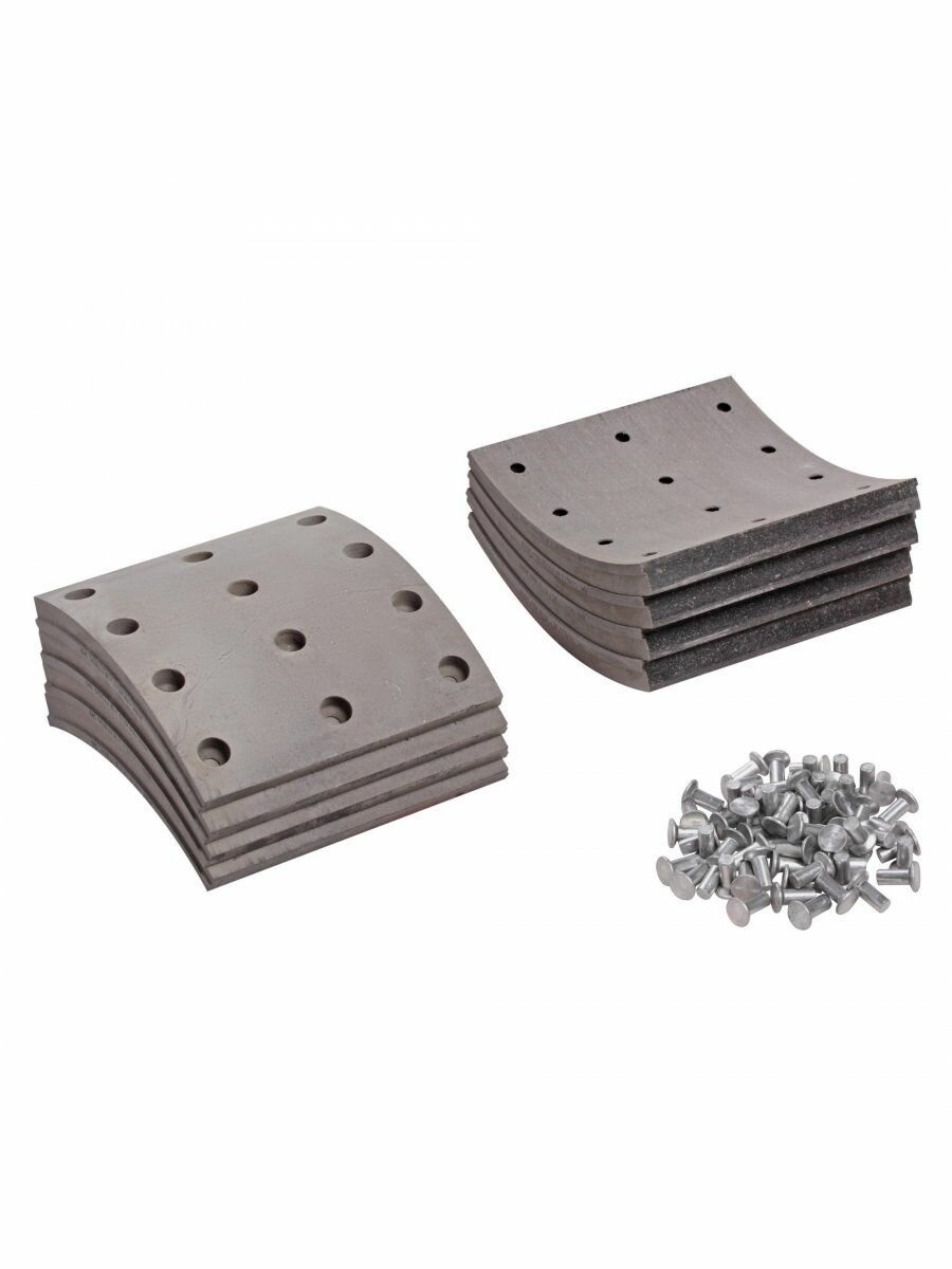 Накладка тормозной колодки для а/м КамАЗ 6520 ремкомплект 8 шт. R0 с заклепками 180х187 (BLT 0710), TRIALLI BLT0710