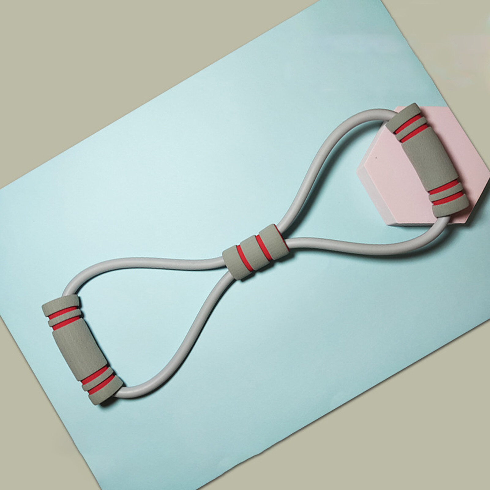 Рисунок 8 Эспандер для фитнеса 8-образный эспандер для тяги Веревка для упражнений на грудь и руки для женщин Домашние тренировки Серый