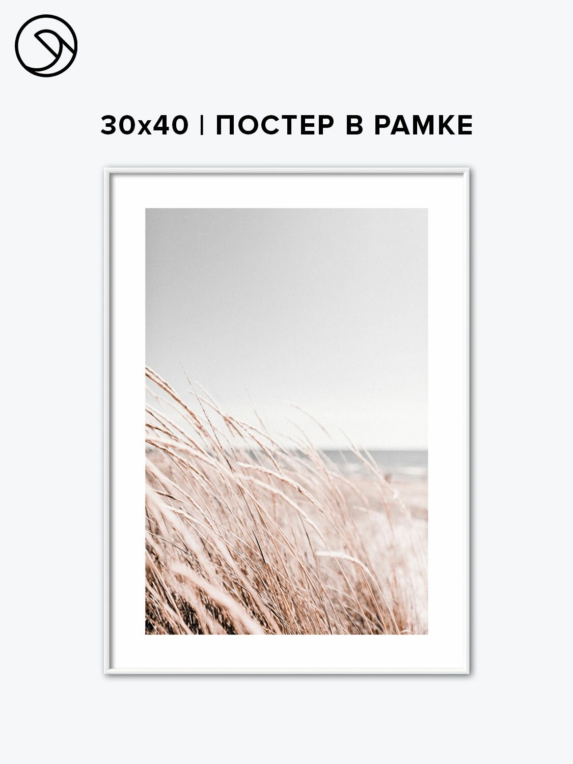 Постер 30х40 в рамке Postermarkt Сухая Трава На Пляже
