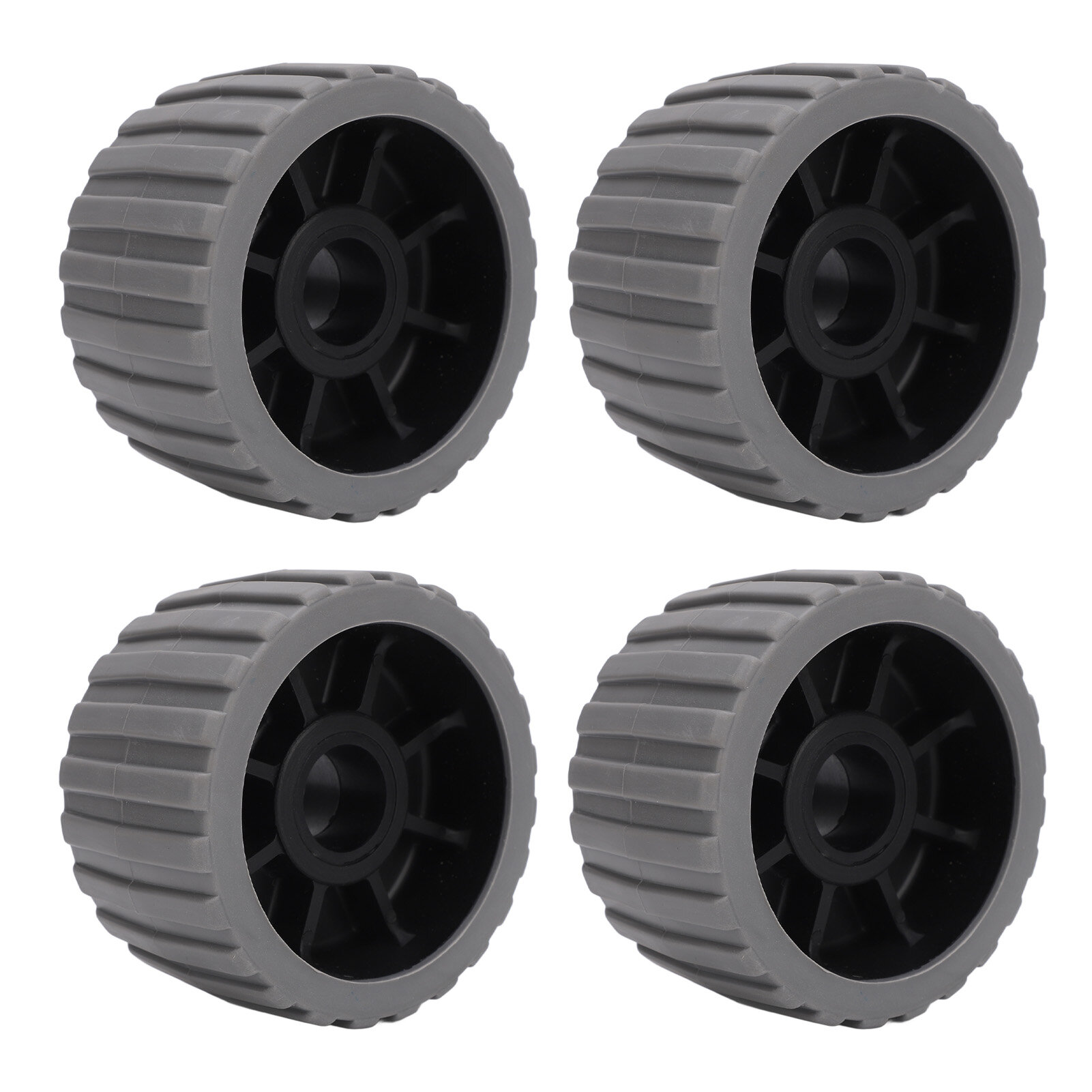 4pcs Trailer Wobble Rollers Высокие температуры, стойкие, политиреополизированные шаткие ролики для лодок прицепы 125 x 73 x 30 мм серый