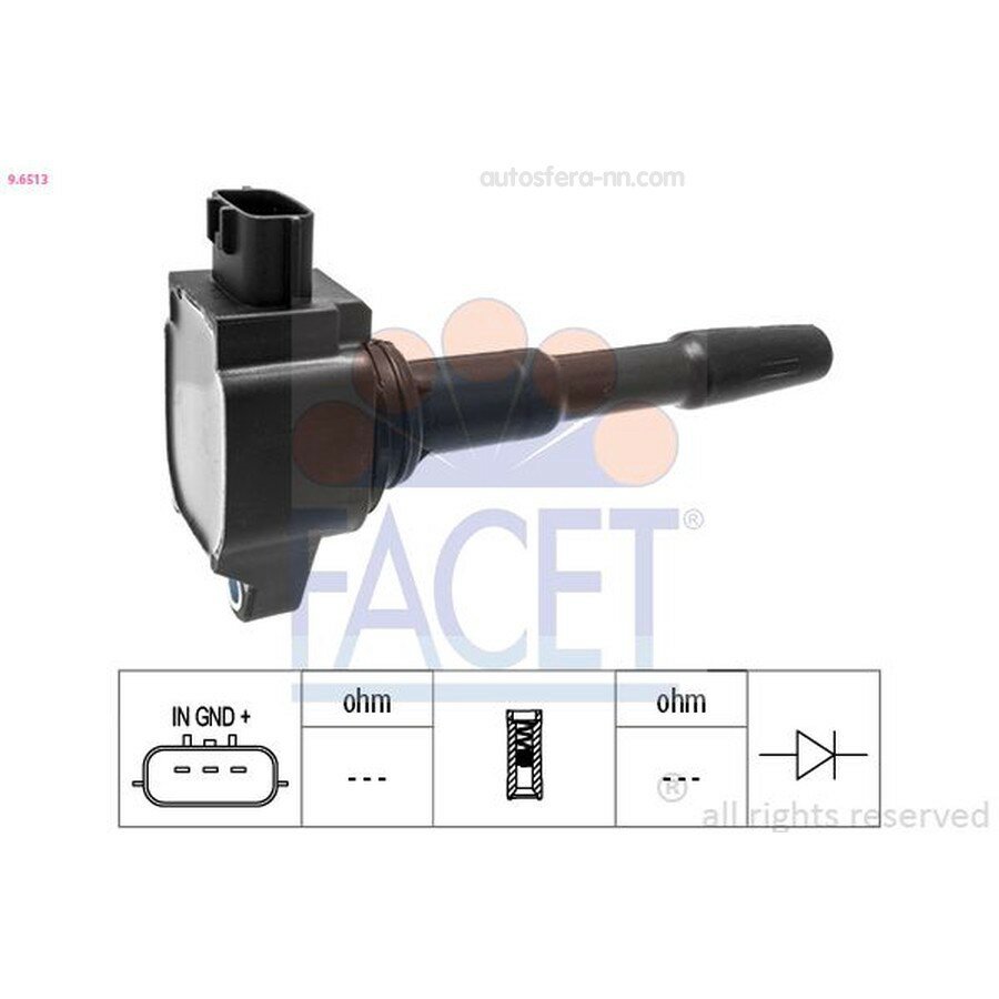 FACET 96513 Катушка RENAULT CLIO IV 0.9 TCe 90 11, 12