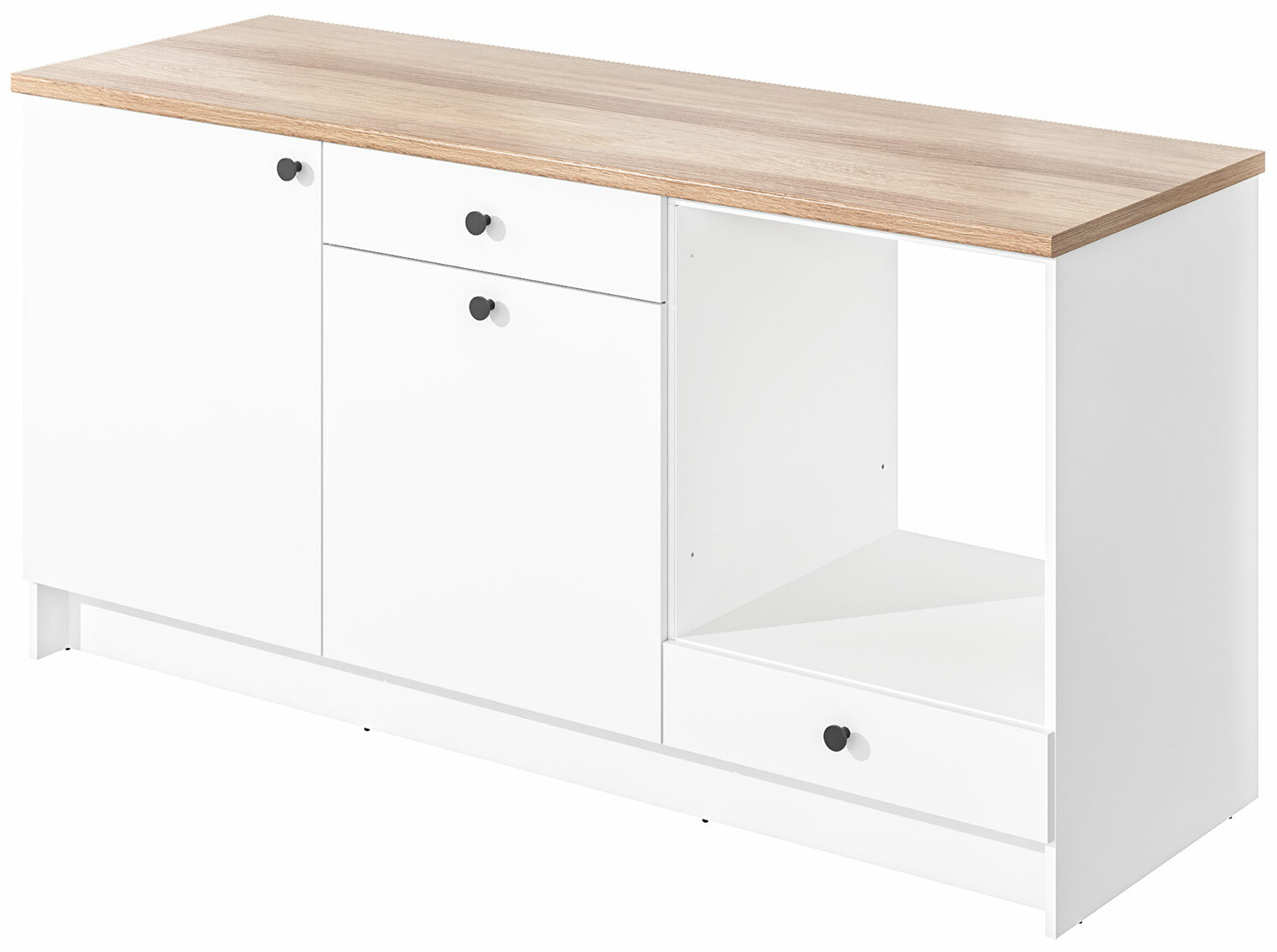 Шкаф кухонный напольный Candy ModulE, с ящиками, секцией под духовку и столешницей, 180x61x91см (TD0053874RU), белый матовый