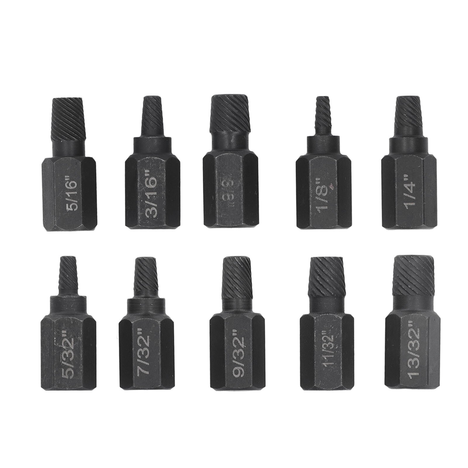 10 шт. Разбитый винтовой экстрактор набор 1/4 7/32 3/16 5/32 1/8 13/32 3/8 11/32 5/16 9/32 дюйма Поврежденного винта для удаления винта для гайки болт