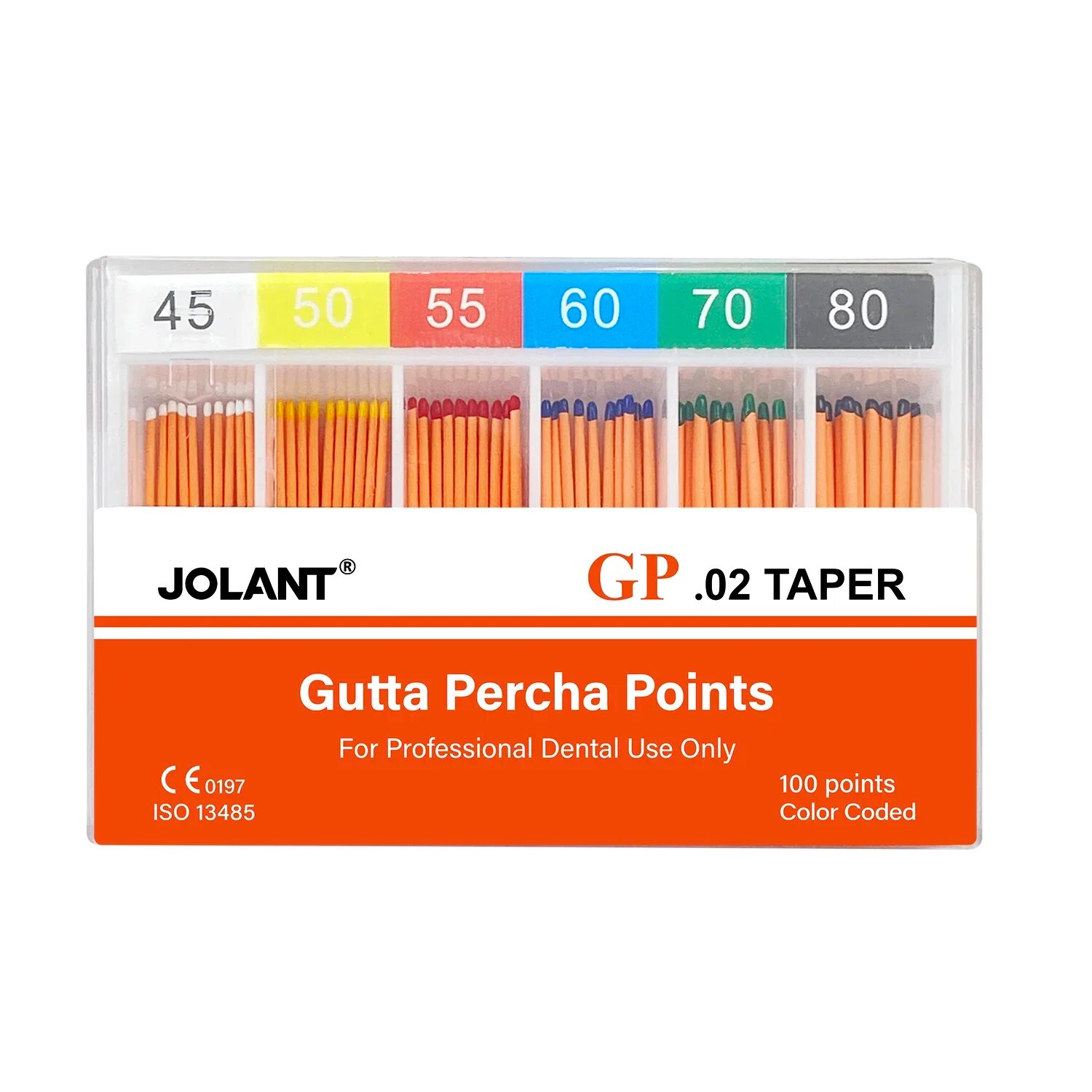 JOLANT Dental Gutta Percha Points 02/04/06 F1 F2 F3 GP-02 Taper 45-80