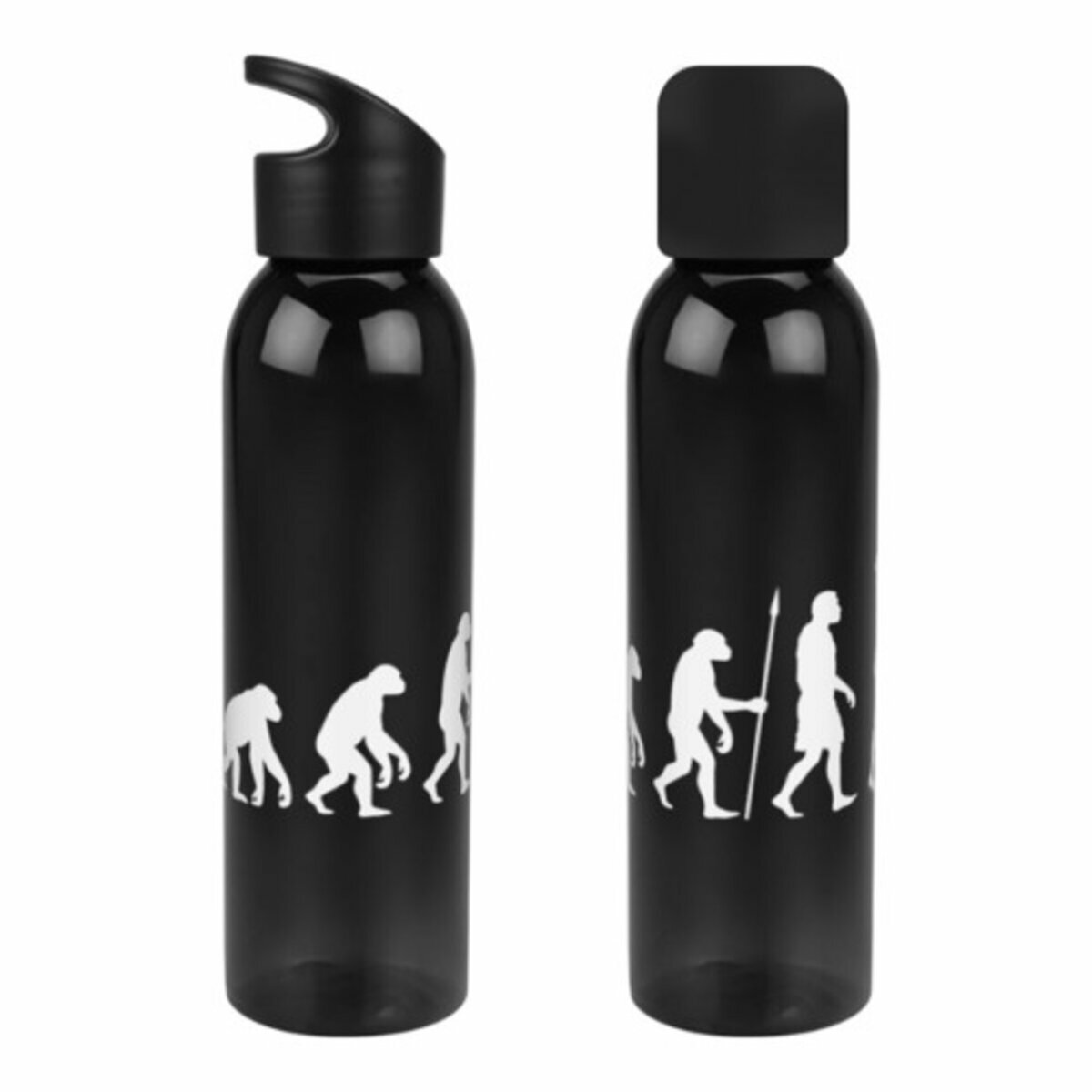 Бутылка для воды «Эволюция бариста для работника кофейни coffee кофе» (черный)