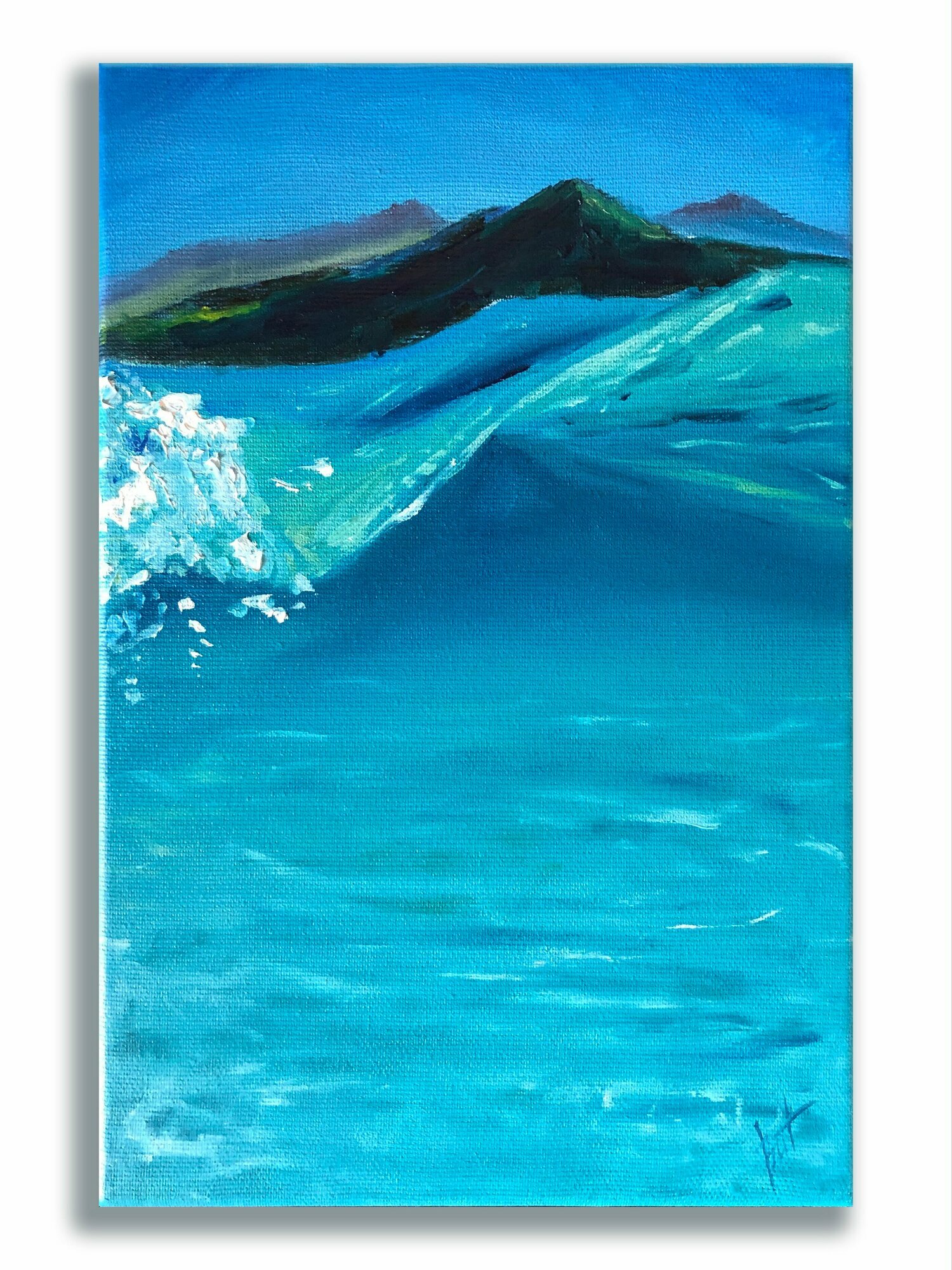 Картина "Крым гора Кара-Даг", дерево, холст, масло, 30x20 см