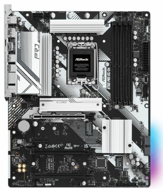 Материнская плата ASRock B760 Pro RS/D4 (B760 Pro RS/D4) - LGA 1700, Intel B760, 4хDDR4-3200 МГц, 3хPCI-Ex16, 3хM.2, Standard-ATX
