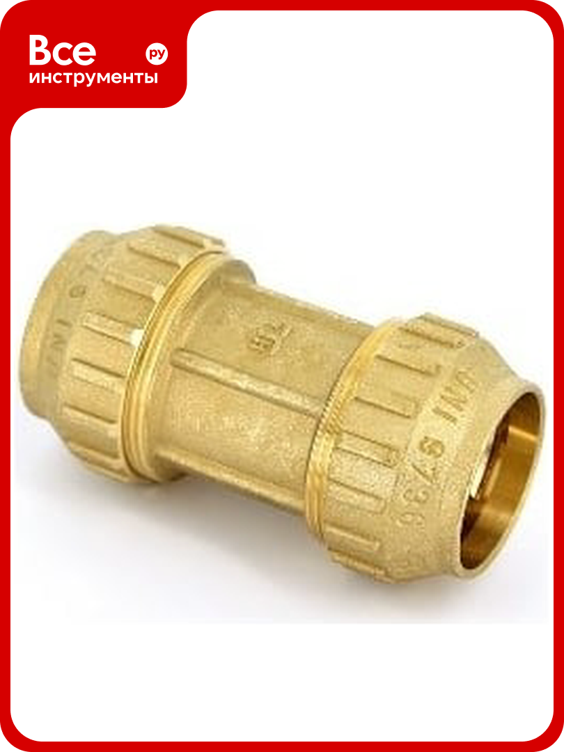 Муфта обжим TIEMME 20 3400019 соединительная из латуни без резьбы для труб круглого сечения