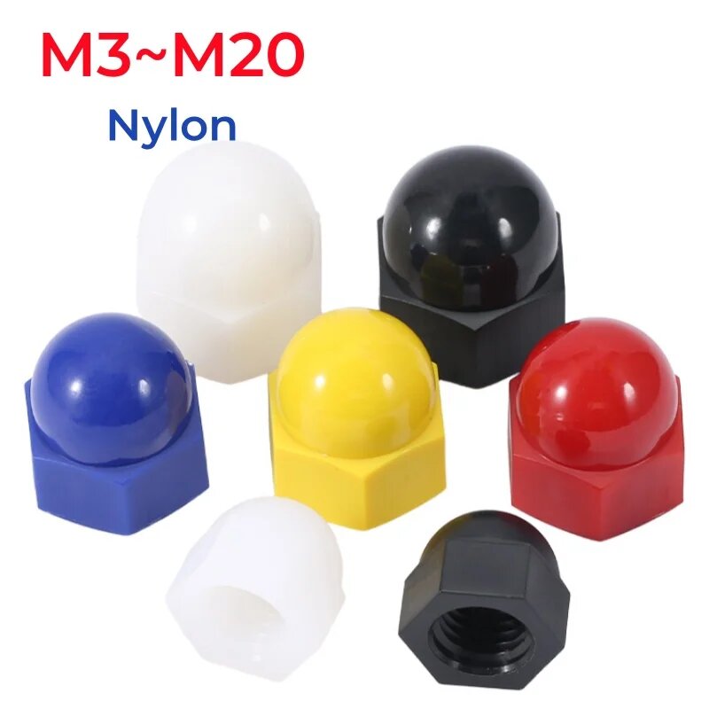 Нейлоновые колпачковые гайки M3-M20 M6-20pcs, Black