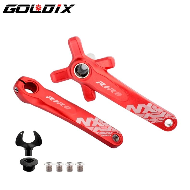 Шатуны riro XT MTB алюминиевые 170/175 мм Красный, 175MM, red