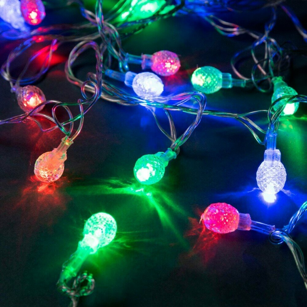 Гирлянда «Нить» 5 м с насадками «Фонарики», IP20, прозрачная нить, 20 LED, свечение мульти (RG/RB), мигание, 220 В