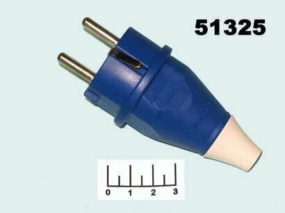 Вилка электрическая с землей синяя 16A (105P)