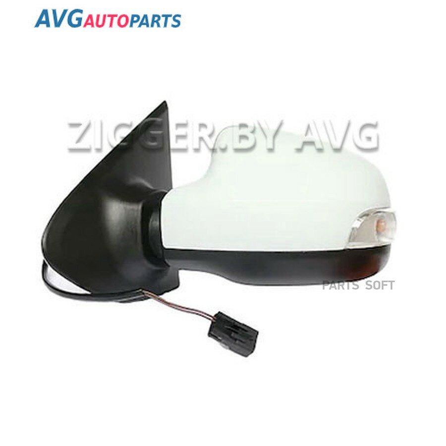 Зеркало механическая регулировка+повторитель выпуклое грунт. RENAULT Logan II, MCV II, Sandero II 13- левое от официального дистрибьютора, AVG, артикул 60340145