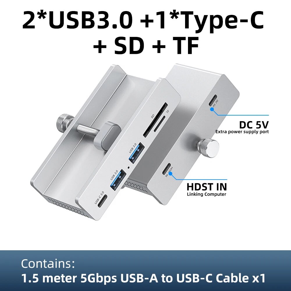 ANMONE USB-C концентратор 6-портовый, белый