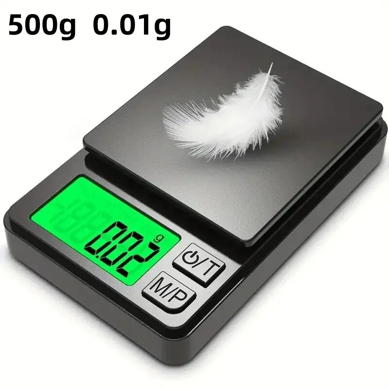 Прецизионные карманные весы 1000 г х 0,01 г — цифровые весы для ювелирных изделий в граммах, унций/зерна с ЖК-дисплеем с подсветкой — мини-весы для путешествий 500g 0.01g