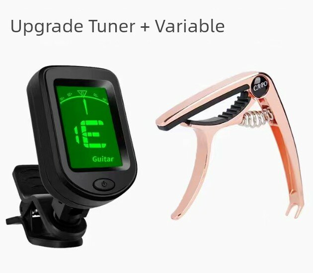 Тюнер для гитары, подходит для фолк-акустической гитары, электрогитары, укулеле, универсальный зажим, простой тюнер для
