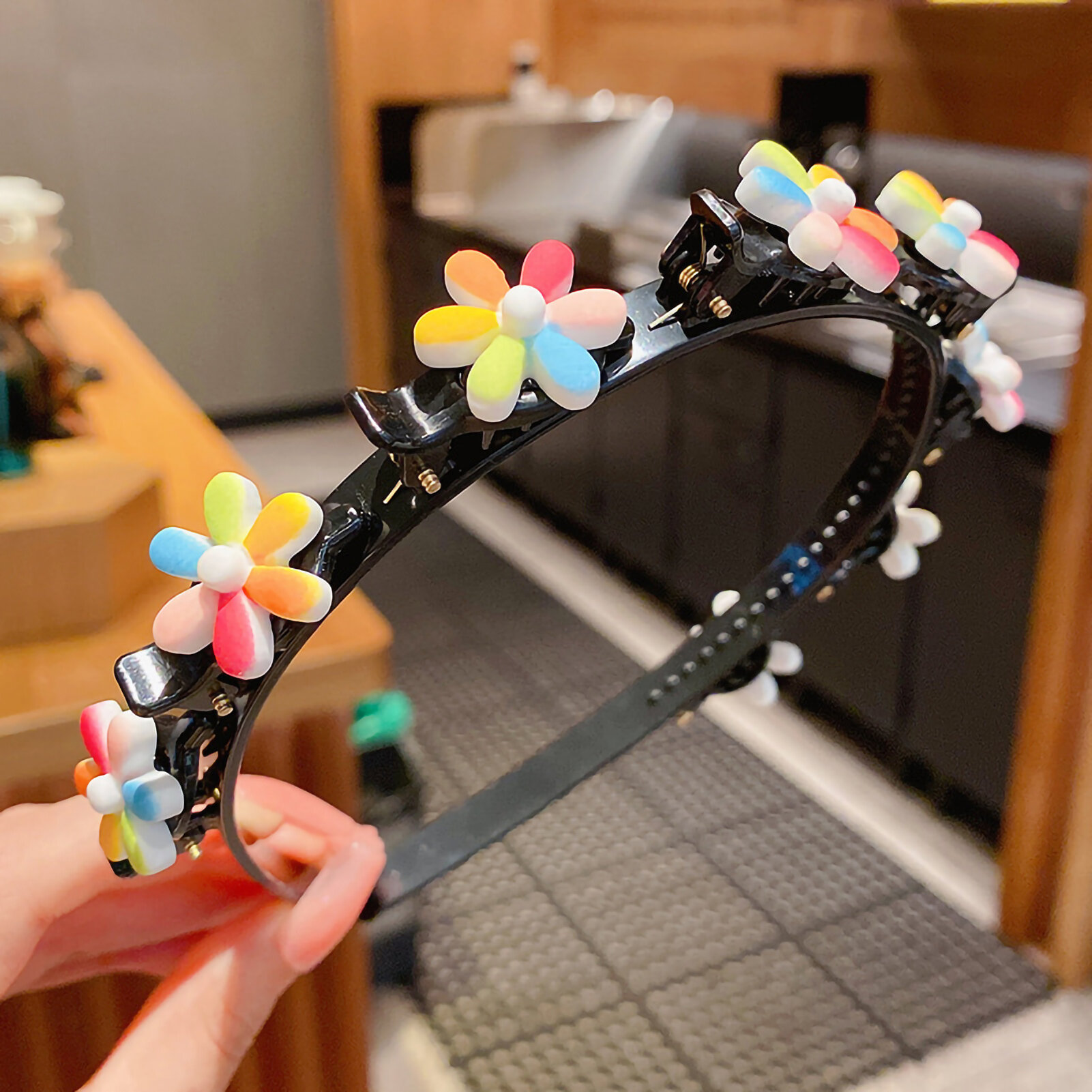 Повязка на голову для девочек, милый, изысканный ободок для волос с подвеской для путешествий, повседневной жизни, красочные цветы