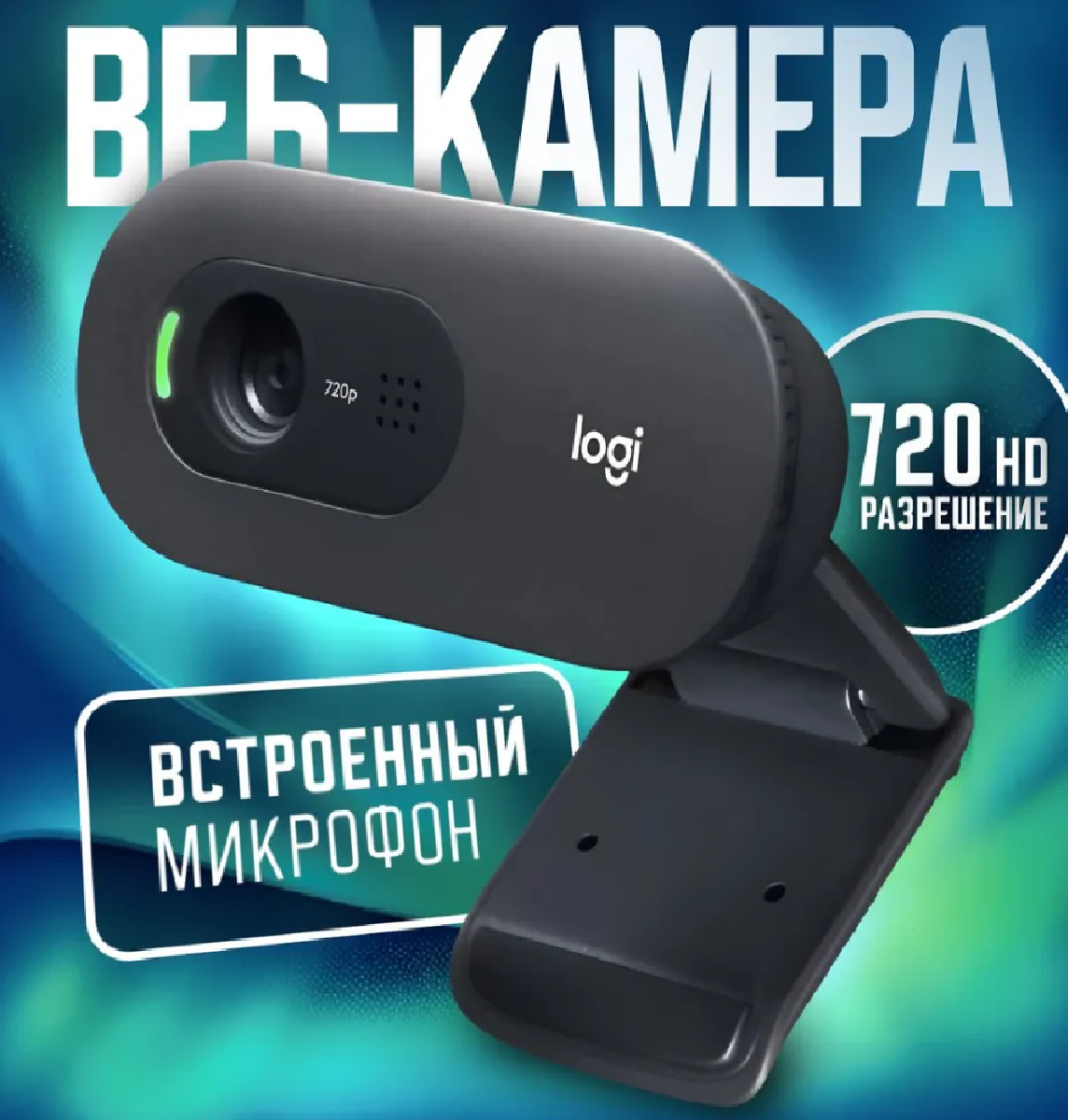 Камера Web Logitech C505e черный 1.2Mpix (1280x720) USB2.0 с микрофоном для ноутбука (960-001373)