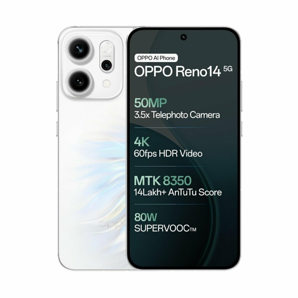 Смартфон OPPO Reno14 (CN) 5G, 6200 мАч, 16 ГБ+256 ГБ, белый, Русский