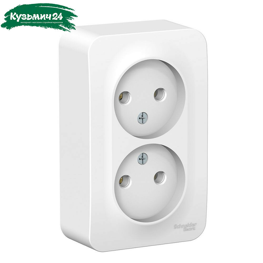 Розетка 2-местная Schneider Electric BLANCA BLNRA000211 без заземления, накладная, белая