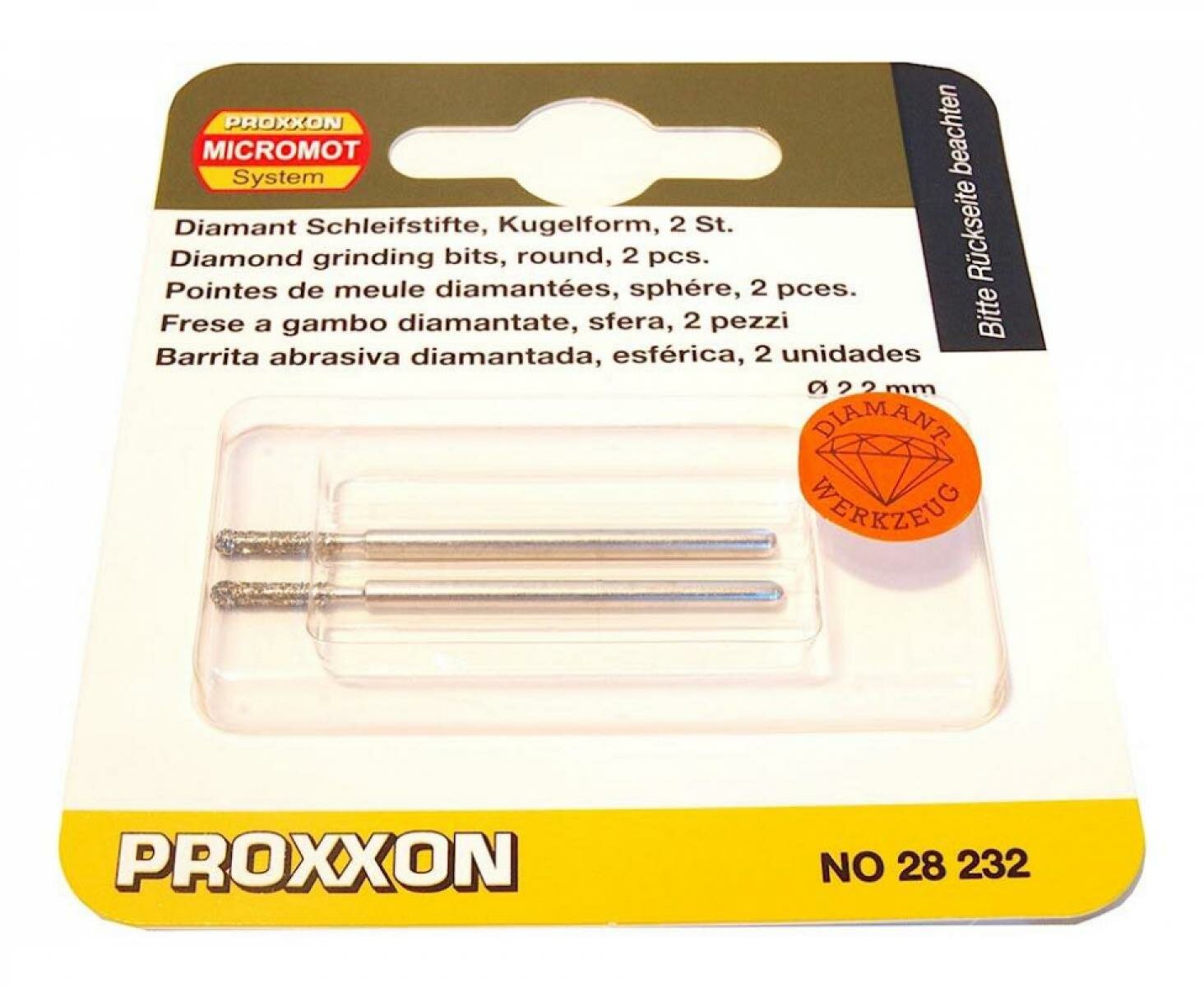 Борфреза Proxxon 28232, алмазное напыление, для стекла и камня, 3.2 мм