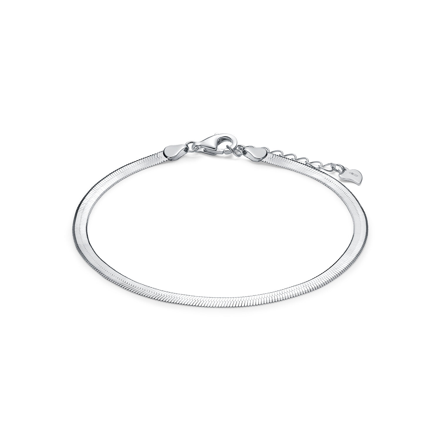 Браслет-цепочка, серебро, 925 проба, родирование