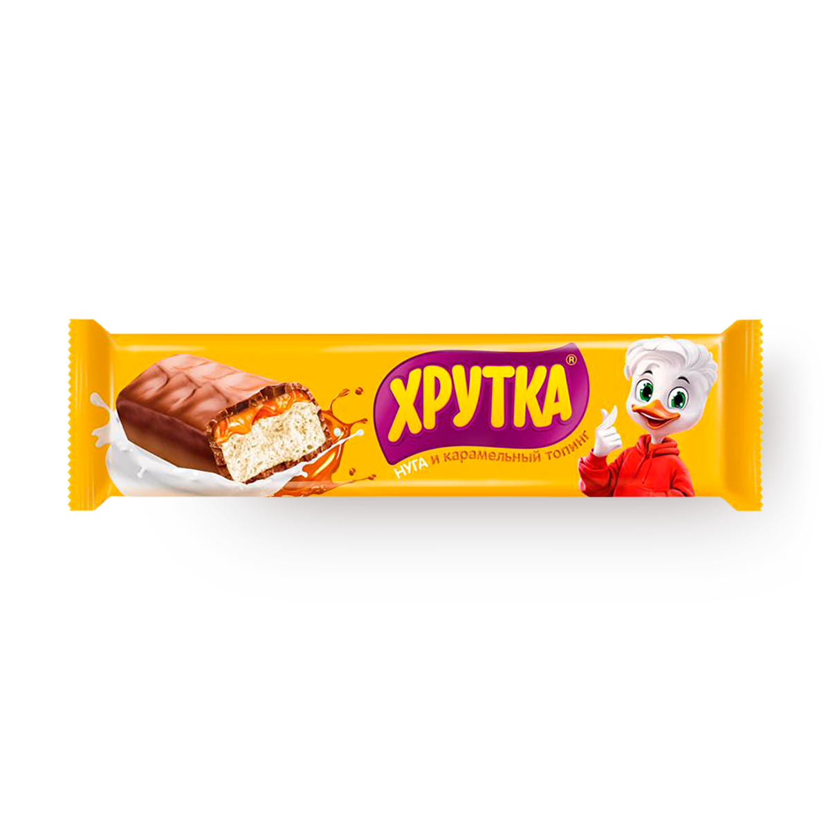 Батончик Хрутка с нугой и карамельным топингом в шоколаде, 27 г