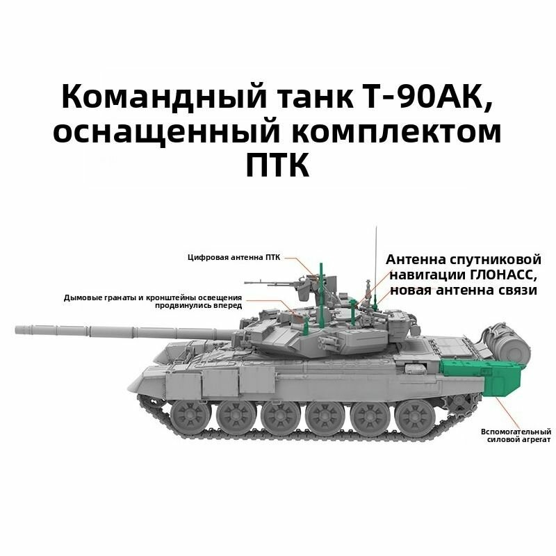 Amusing Hobby 35A056 1/35 Т-90АК с российским командирским танком ПТК сборной модели