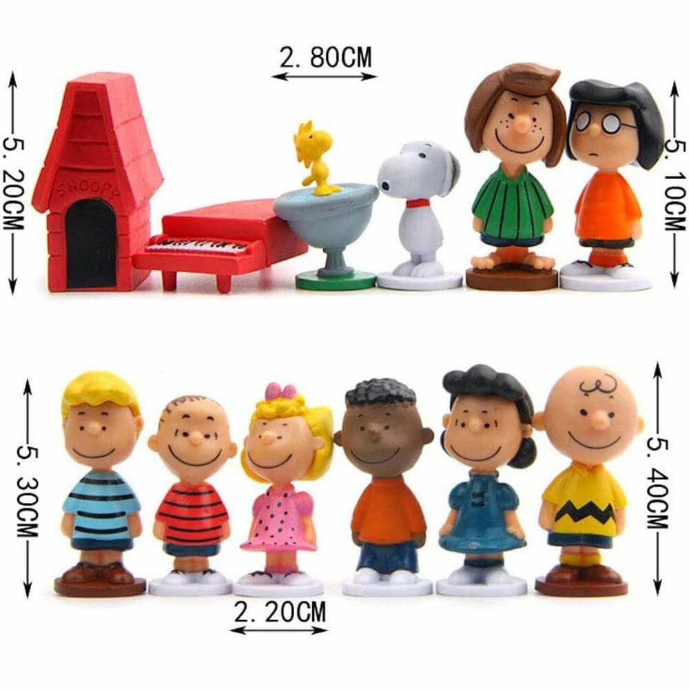 12шт Мини-Фигурки Snopy Для Украшения Торта Для Мальчиков И Девочек На День Рождения