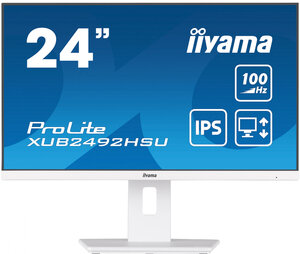 Монитор Iiyama Монитор Iiyama 23.8" ProLite XUB2492HSU-W6 белый IPS LED 0.4ms 16:9 HDMI M/M матовая HAS Piv 250cd 178гр/178гр 1920x1080 100Hz DP FHD USB 4.9кг