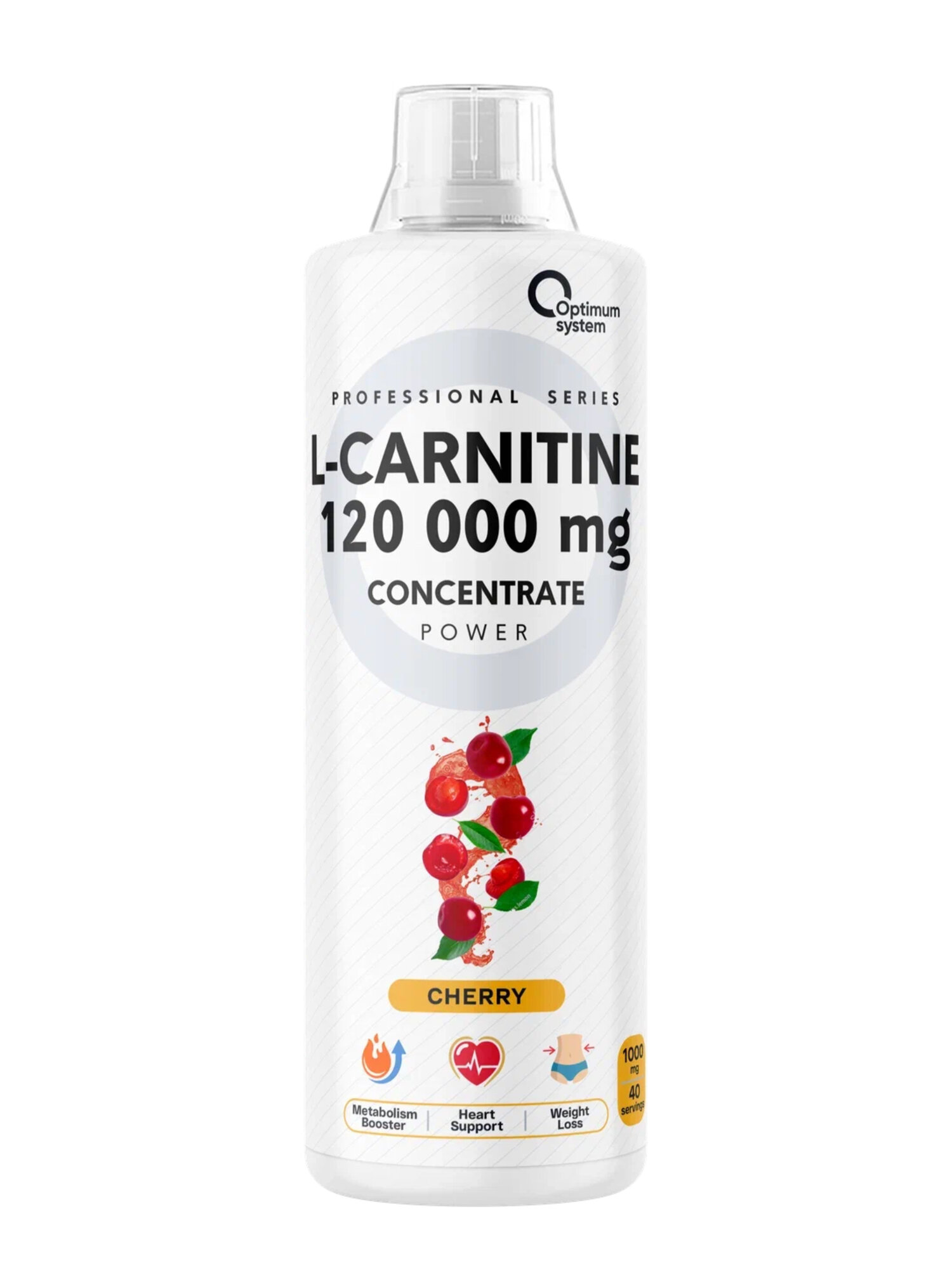 Optimum System L-Carnitine Concentrate Power, Л-Карнитин Концентрат 120000 1000 мл - Вишня