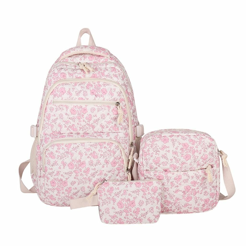 Школьные рюкзаки для девушек с пеналом, набор для подростков, школьные и дорожные сумки, Розовый
