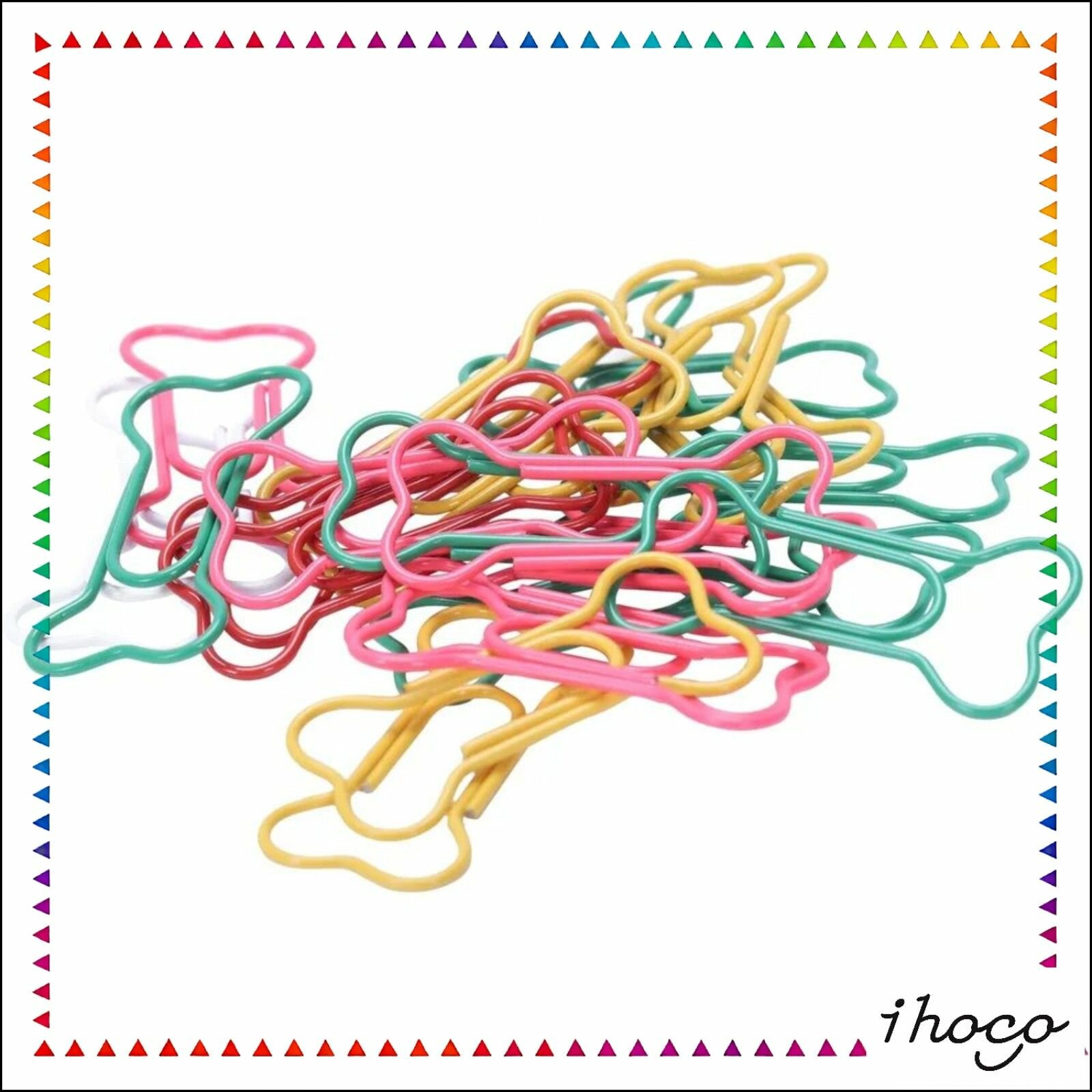 Эксклюзивные скрепки канцелярские металлические, 24 штуки в ПВХ коробке, цвет кость