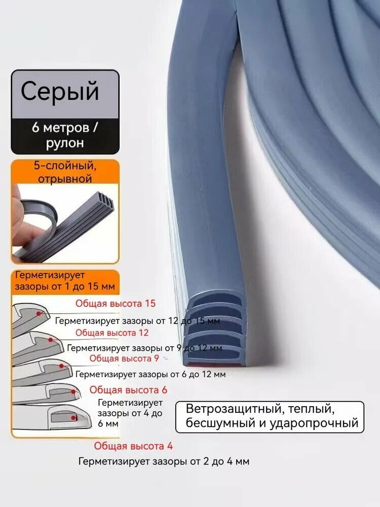 Уплотнитель универсальный 15 коричневый