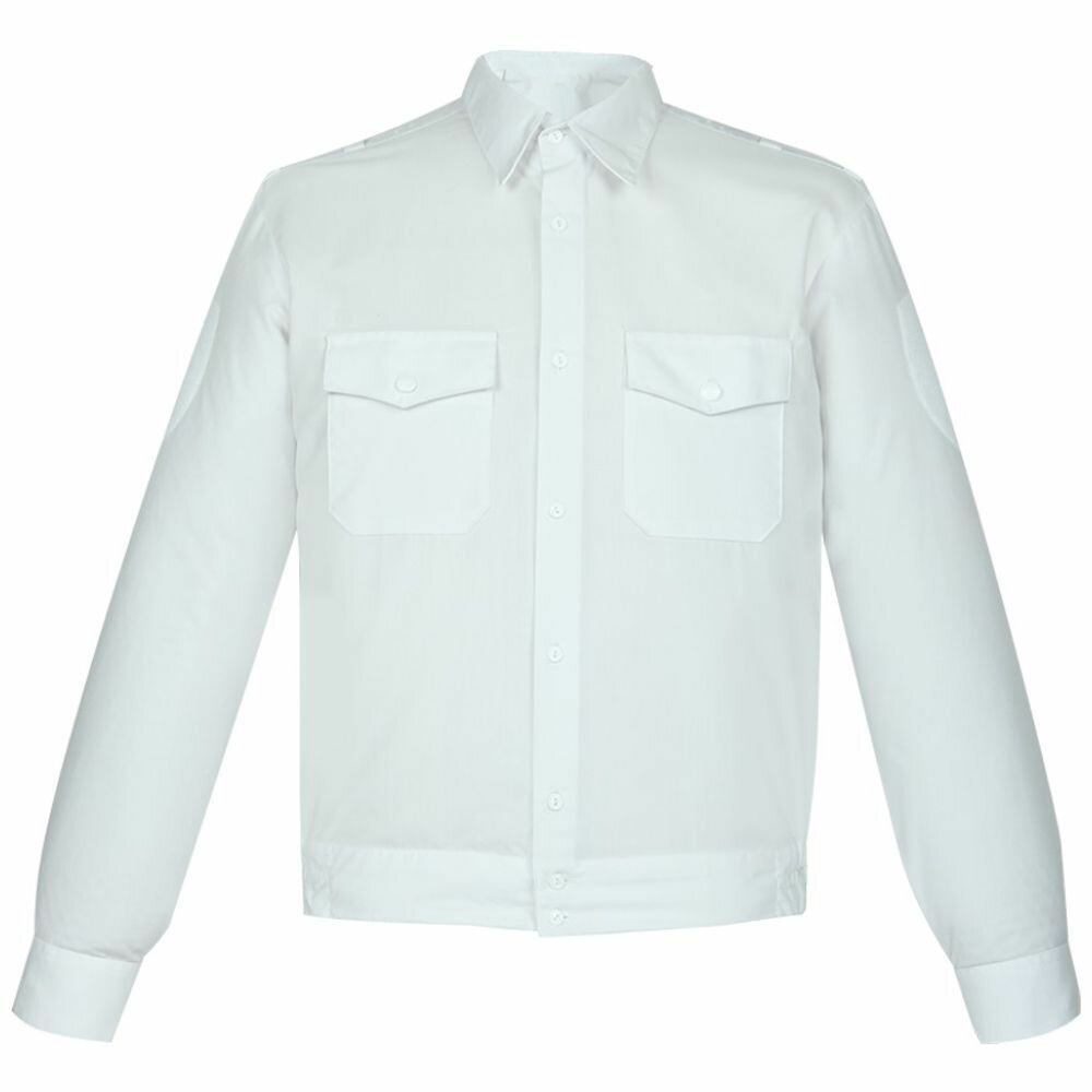 Рубашка мужская (сорочка) форменная уставная белая парадная с липучкой на длинном рукаве для сотрудников Полиции МВД / ОВД (Министерства Внутренних Дел)