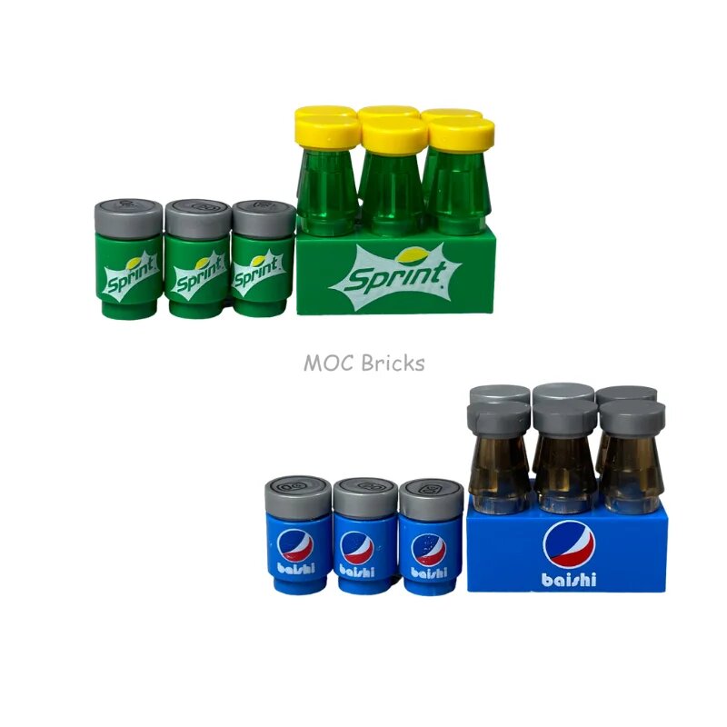 MOC BRICKS Бутылка Sprite изумрудная C-2