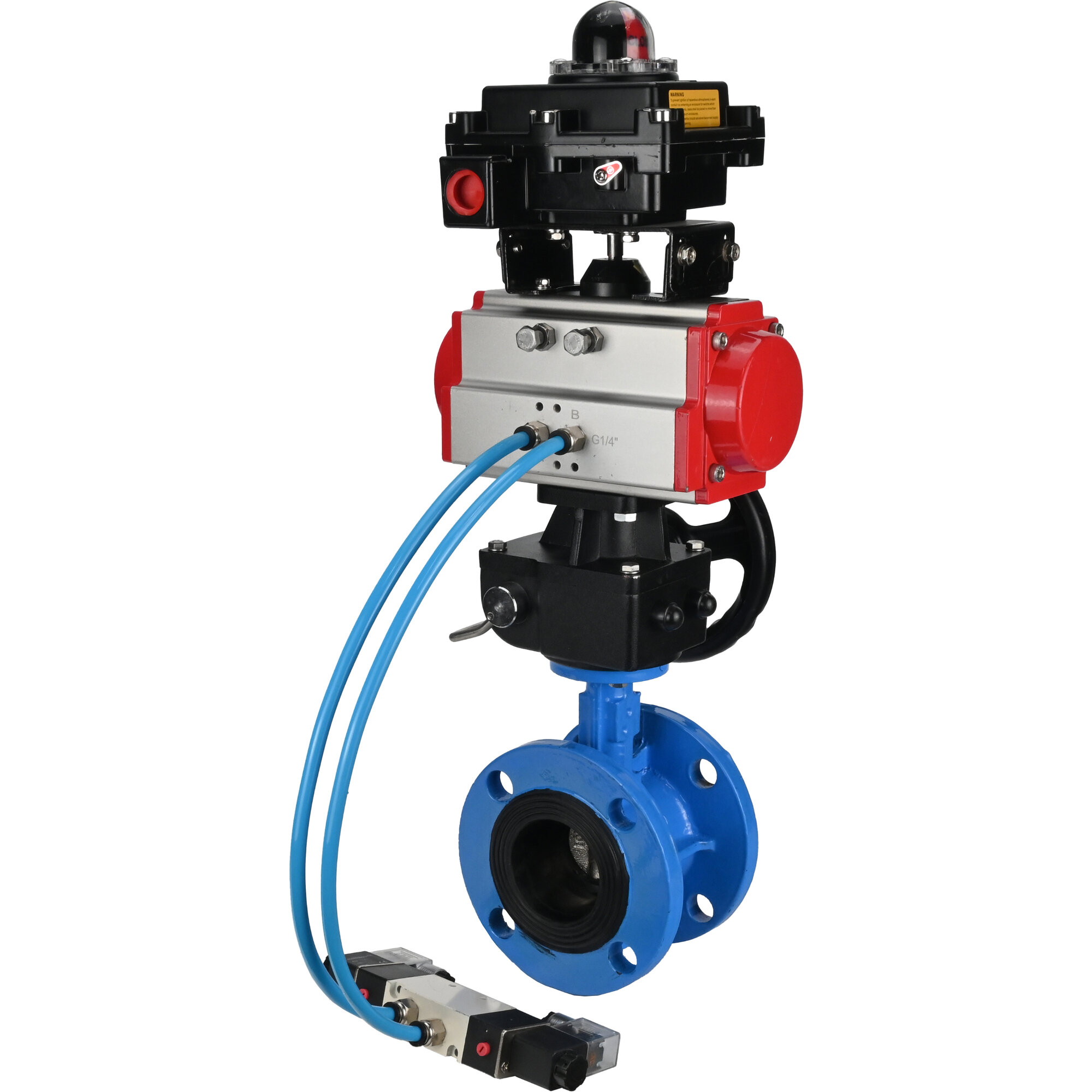 Затвор DN.ru GGG40-GGG40-EPDM-2W-F-H Ду100 Ру16, с пн. прив. DA-105, пн. распр. PND1-T10 NAMUR, РД HDM-1, БКВ LSB-410