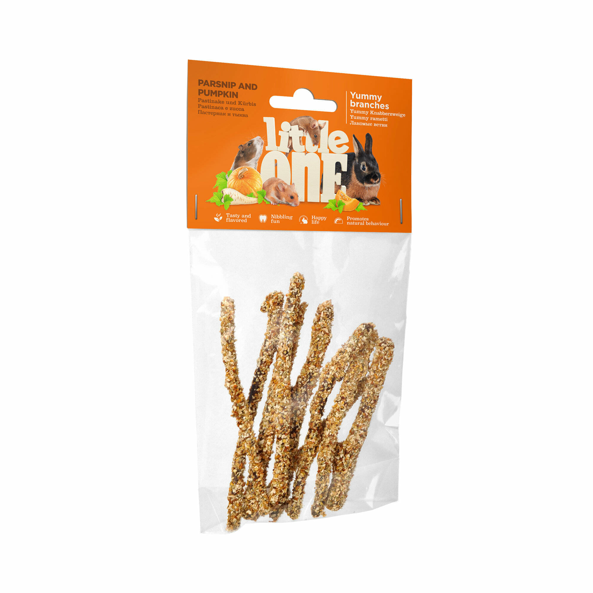 Лакомство Little One ветви с пастернаком и тыквой для всех видов грызунов (35 г)