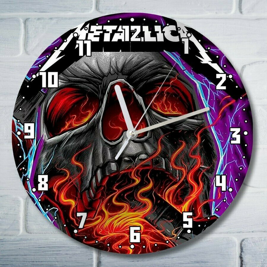 Настенные часы УФ с рисунком музыка Metallica - 3792