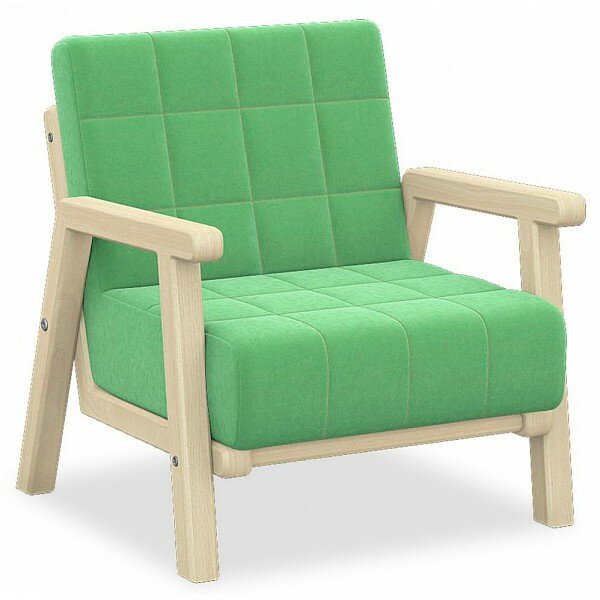 Кресло детское мягкое с подлокотниками HESBY кроха зелёное