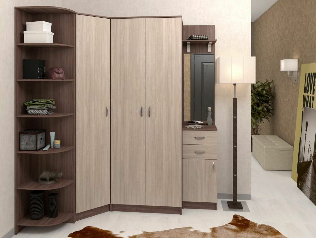 Прихожая Горизонт-16 Дуб Сонома Светлый для одежды 110*220*52